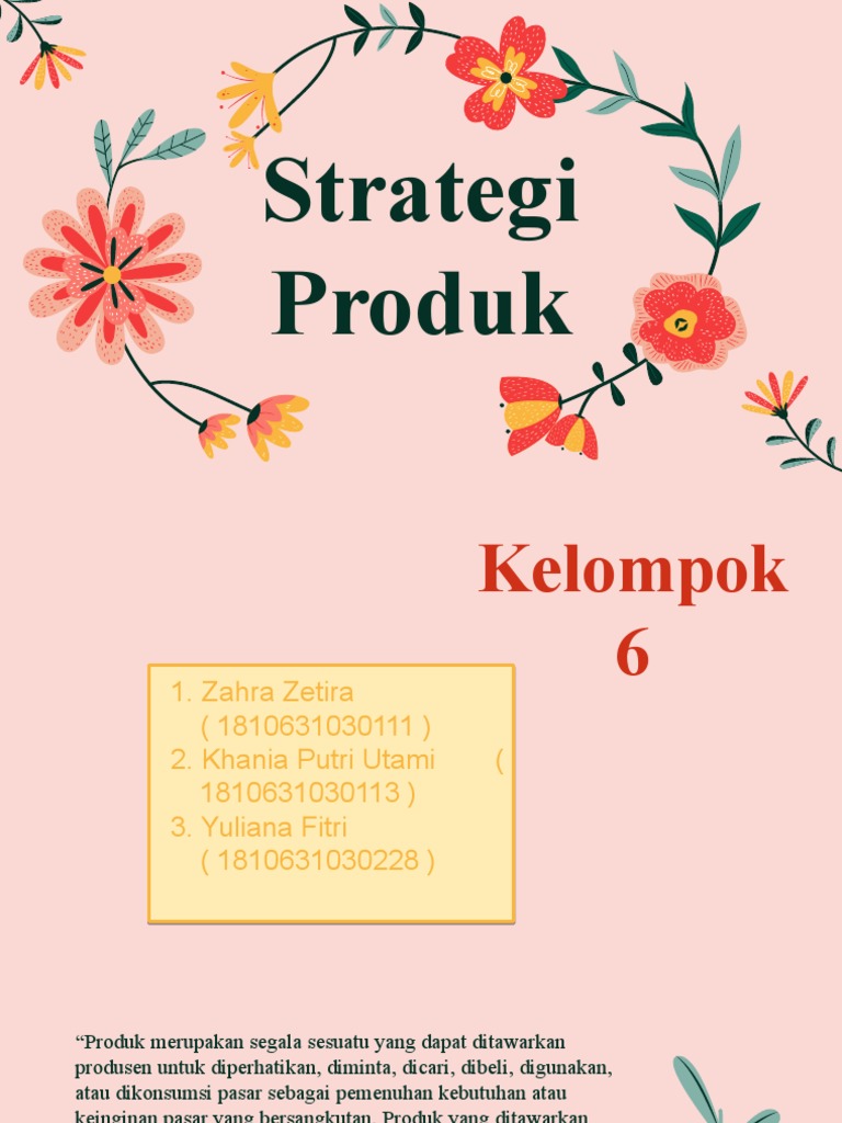 Strategi Produk oleh Zahra Zetira | PDF