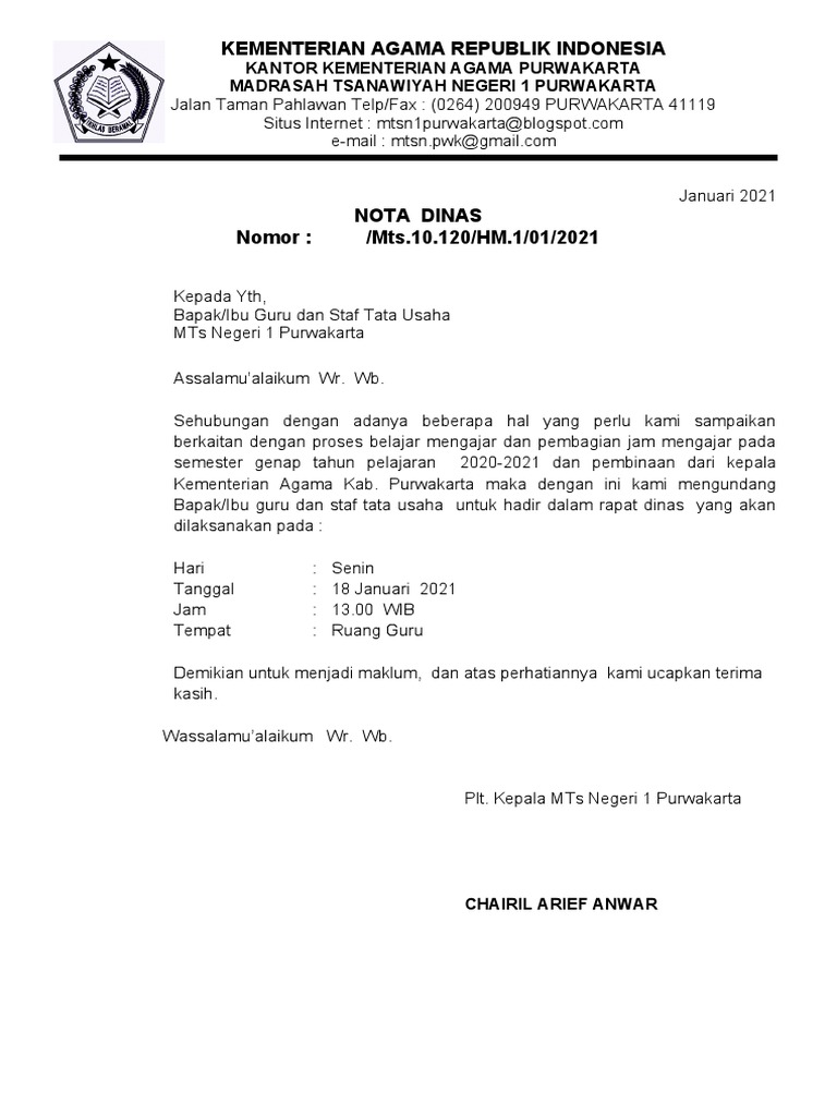 Nota Dinas | PDF