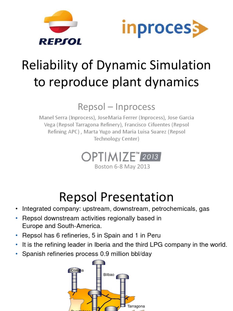 Repsol-Inprocess - Reliability of Dynamic Simulation To Reproduce Plant Dynamics | PDF | Heat ...