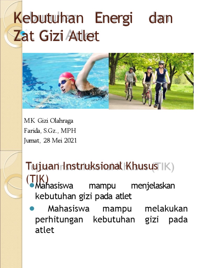 Perhitungan Kebutuhan Gizi Atlet | PDF