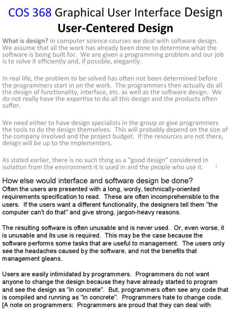 User-Centered Design | PDF | Usability | Graphical User Interfaces