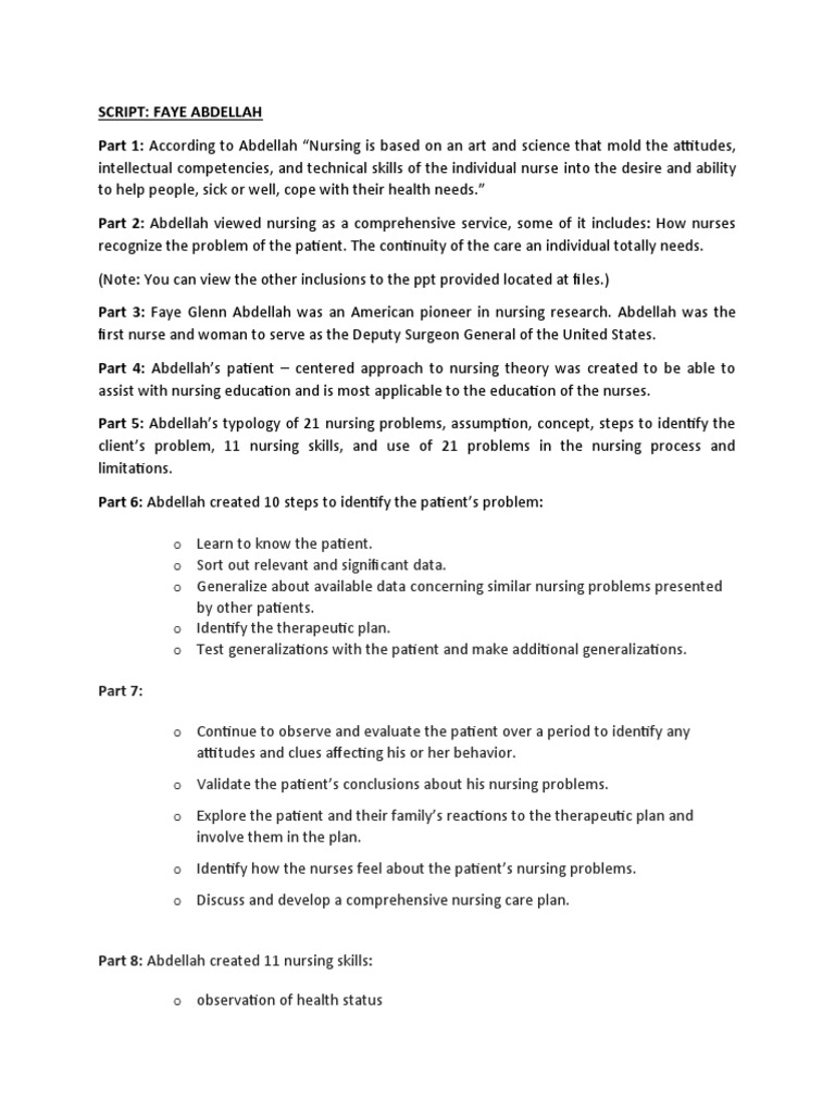 SCRIPT | PDF | Nursing | Patient