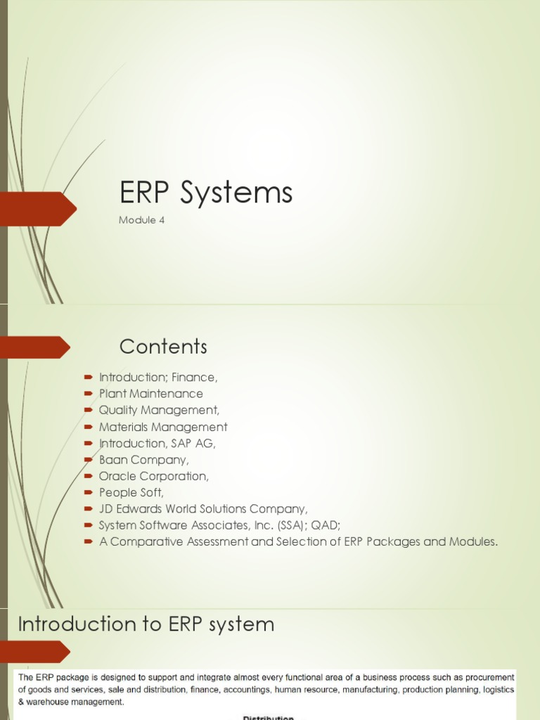 Module 4 ERP System | PDF | Economies | Business