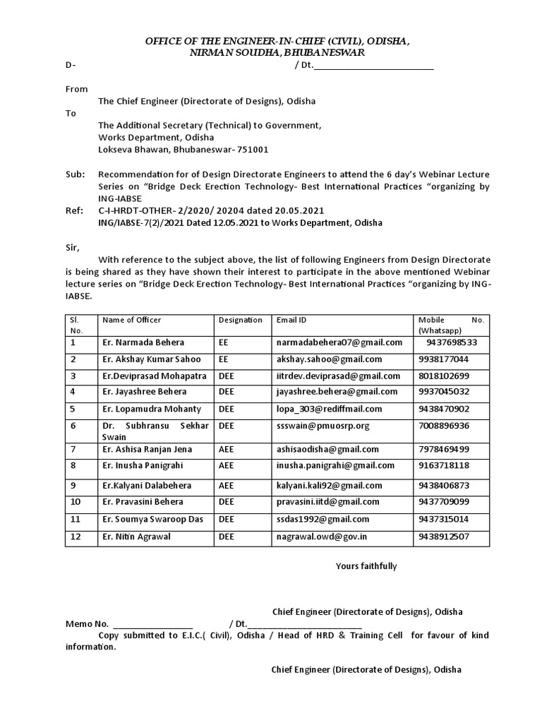 Office of The Engineer-In-Chief (Civil), Odisha, Nirman Soudha ...