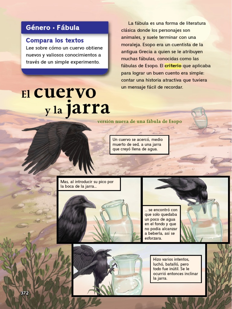 El Cuervo y La Jarra | PDF | Fábula