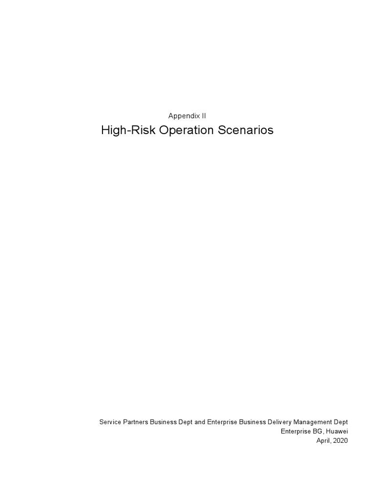 Appendix II High-Risk Operation Scenarios-1 | PDF | Air Conditioning ...