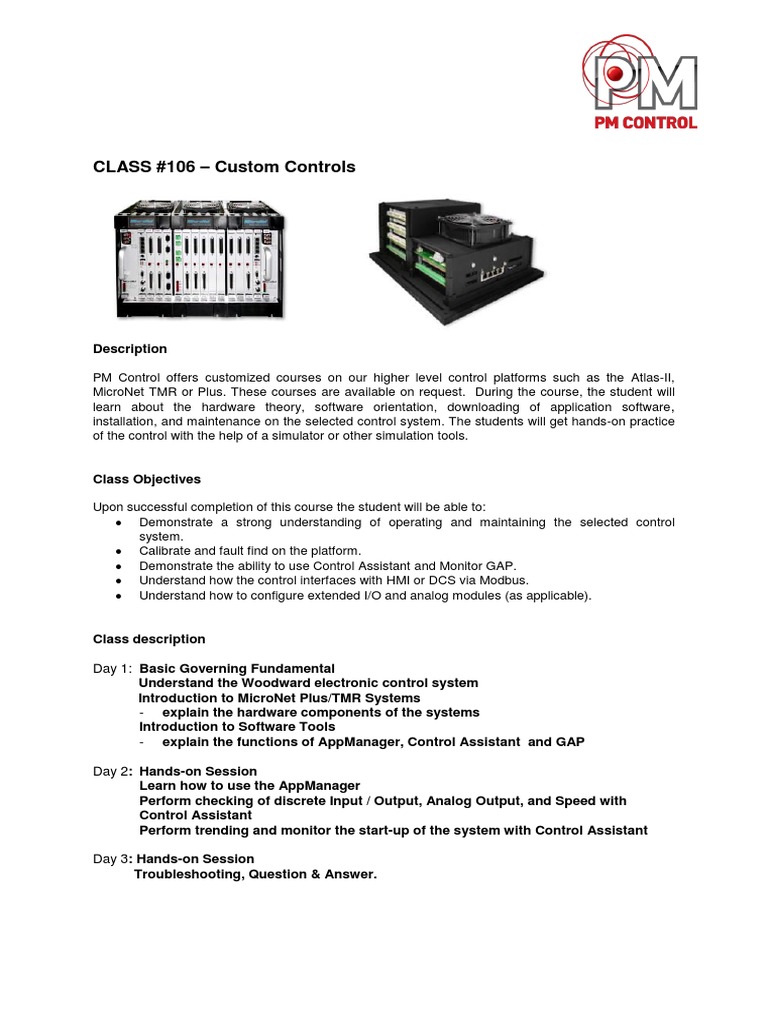 PM Control Custom Control Systems Class | PDF