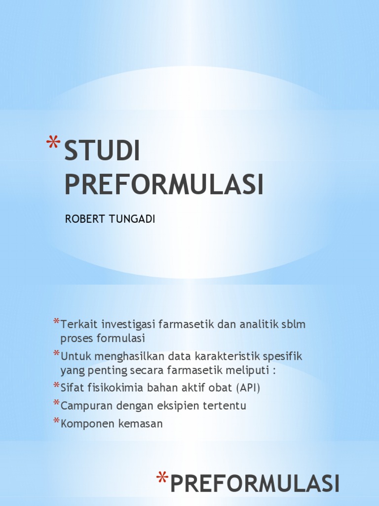 Studi Preformulasi | PDF