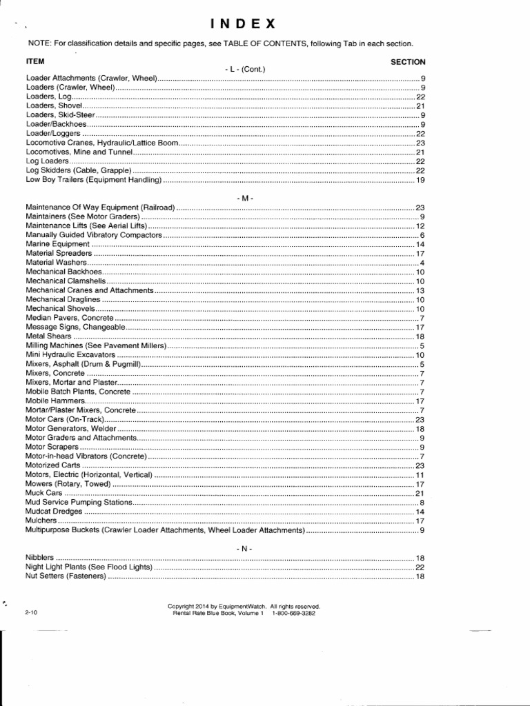Rental Rate Blue Book | PDF