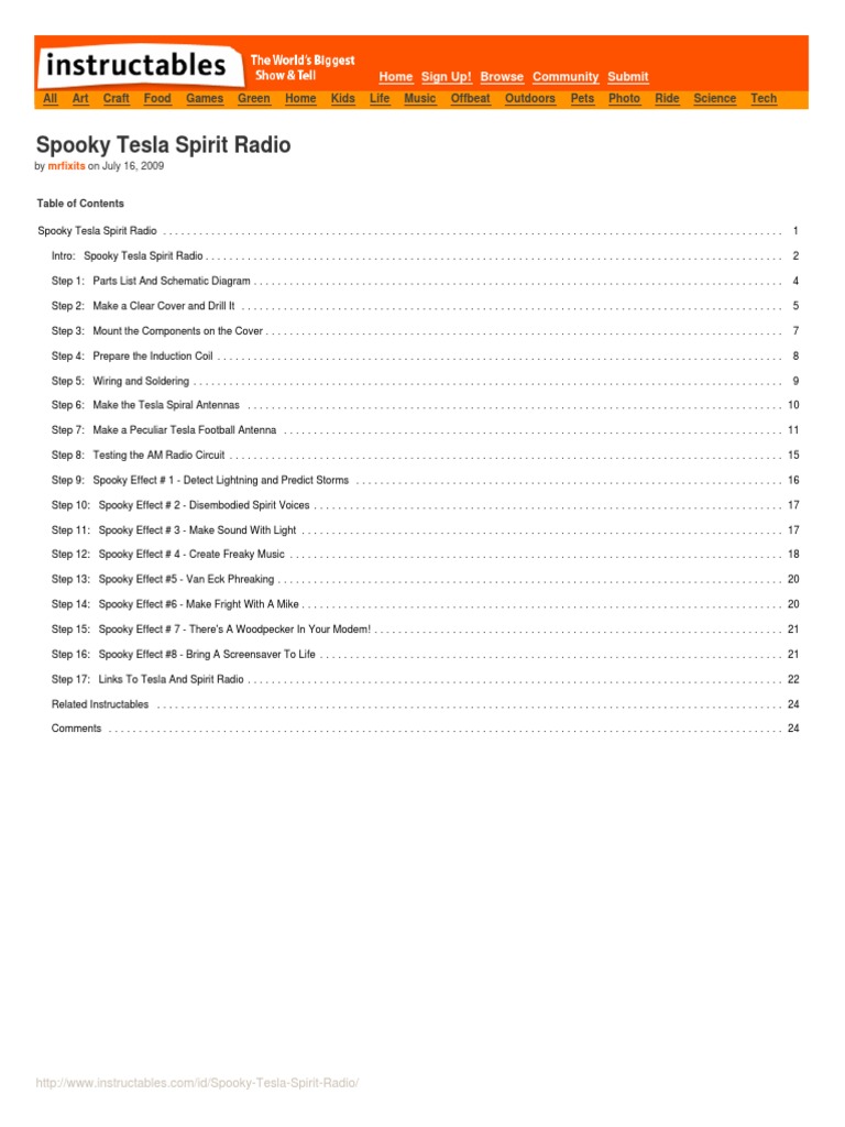 Spooky Tesla Spirit Radio | PDF | Inductor | Radio