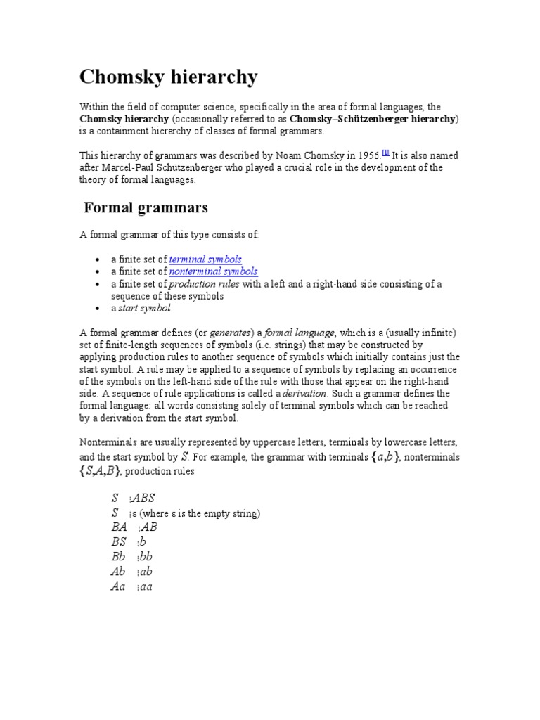 Chomsky Hierarchy | PDF | Metalogic | Deductive Reasoning