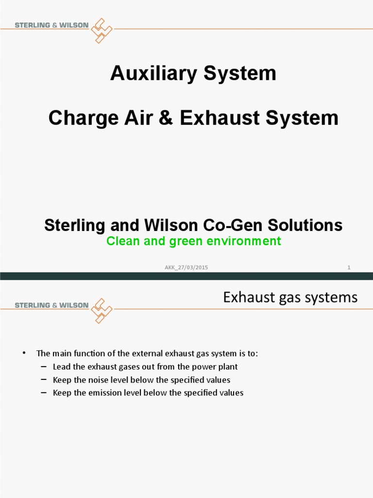Auxiliary System Charge Air & Exhaust System: Sterling and Wilson Co ...
