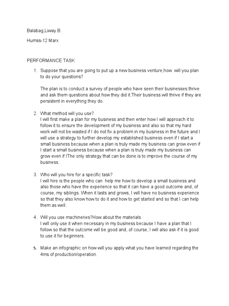 Entrep Performance Task | PDF