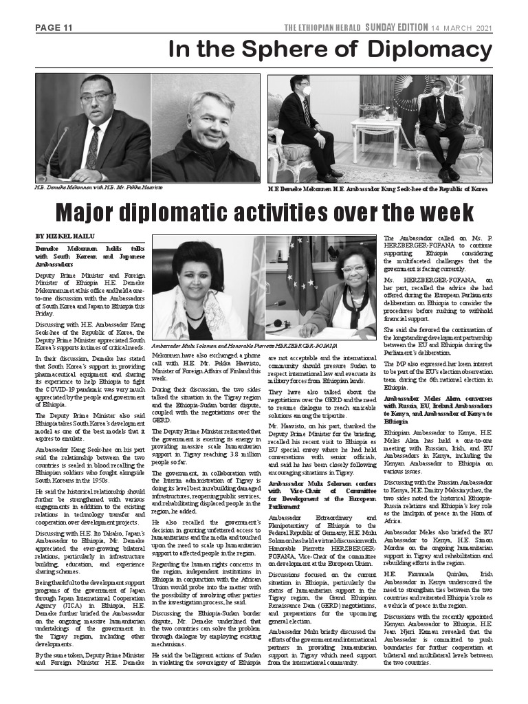 Major Diplomatic Activities Over The Week: in The Sphere of Diplomacy ...