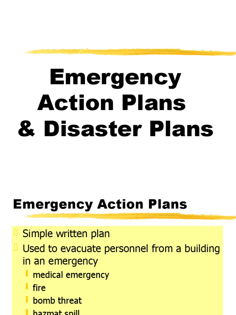 Emergency and Disaster Action Plans | PDF | Emergency Evacuation ...