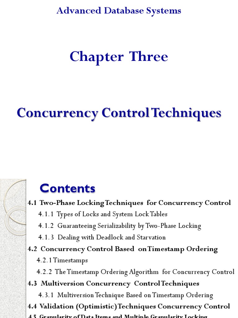 Chapter 3 Concurrency Control | PDF | Database Transaction | Computer Data Chapter 3 Concurrency Control | PDF | Database Transaction | Computer Data