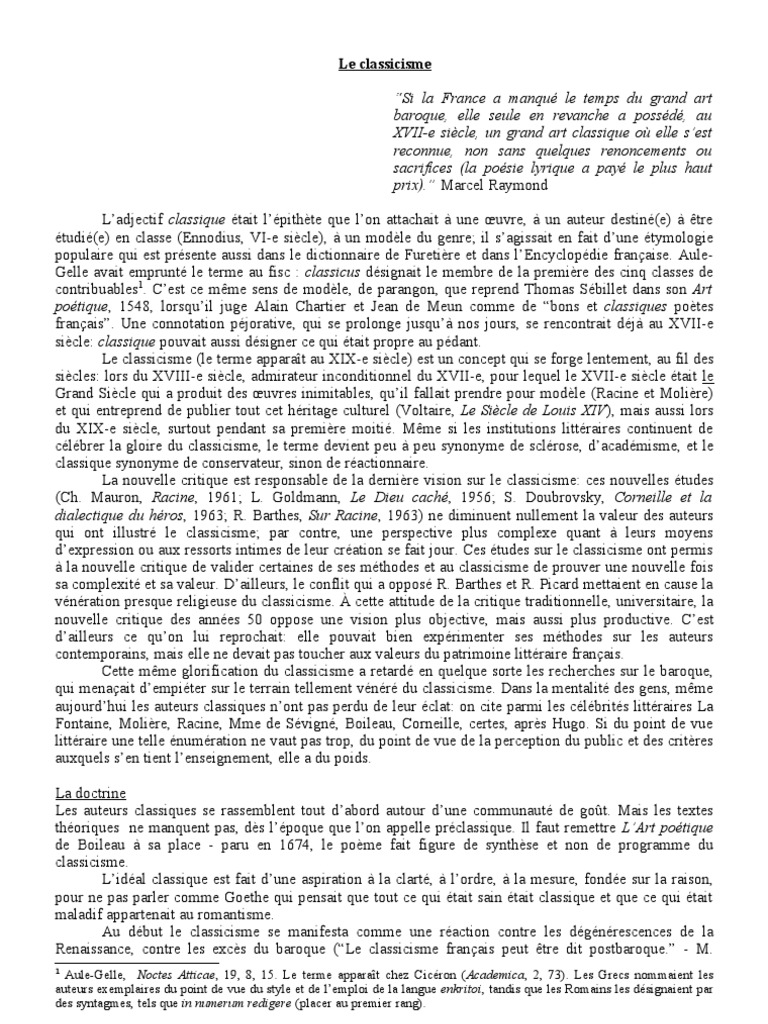 Classicisme C Pdf