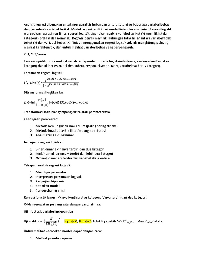 Panduan Lengkap Regresi Logistik | PDF | Metode & Bahan Ajar | Sains ...