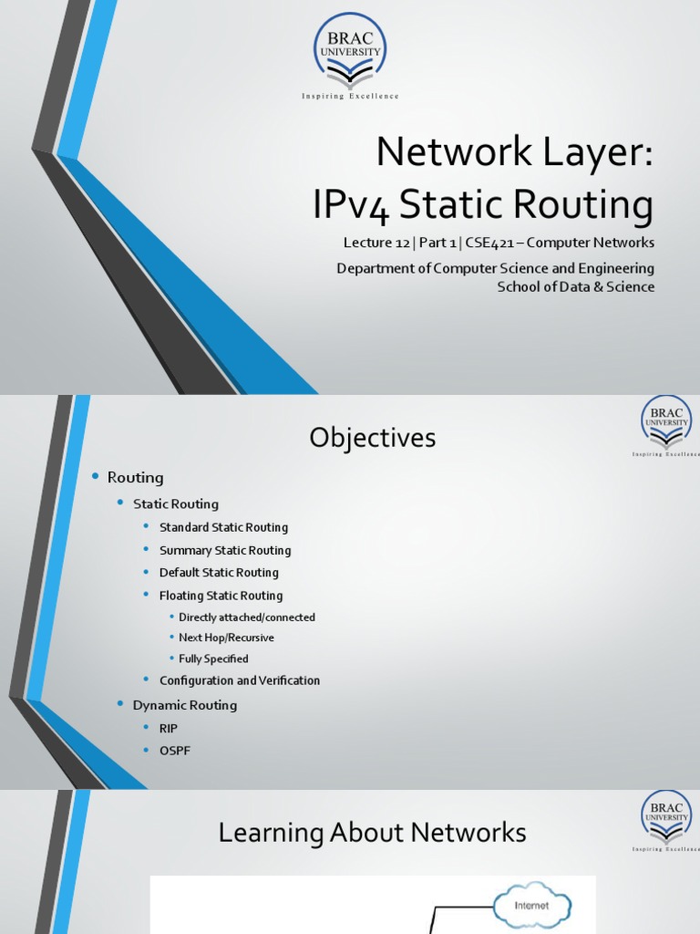 Network Layer - Static Routing | PDF | Routing | Router (Computing)
