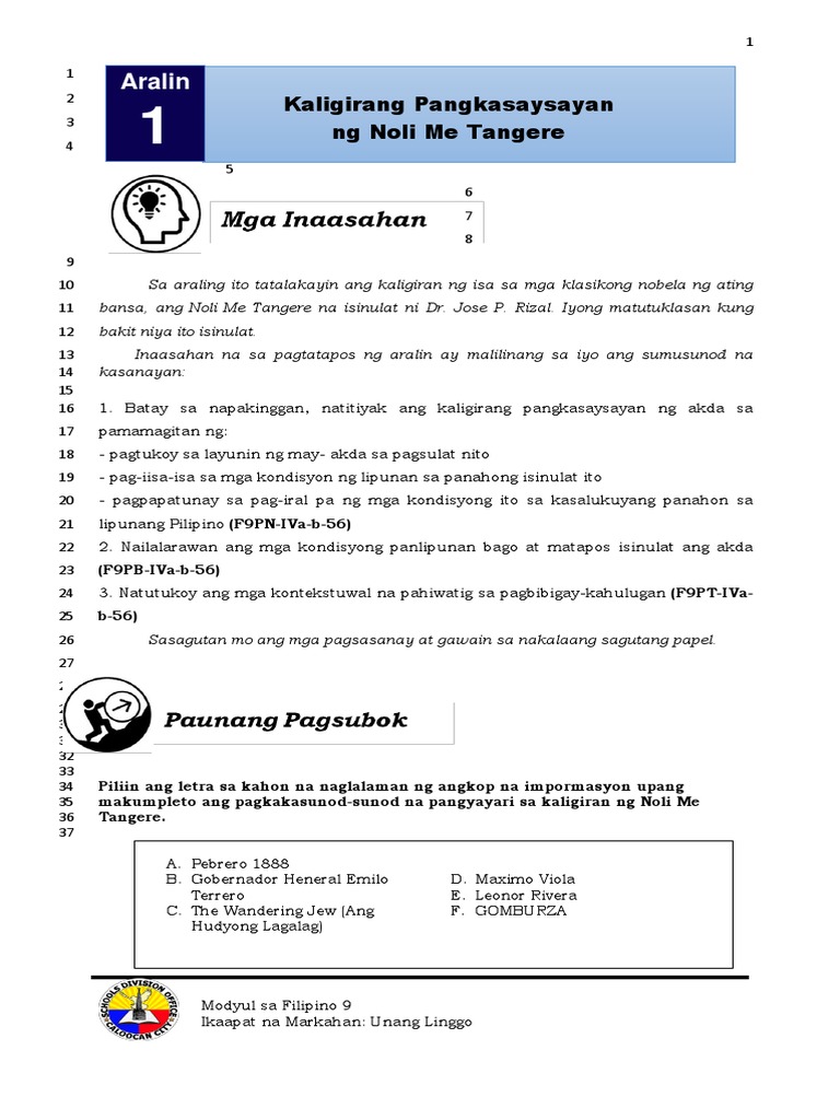 Filipino 9 Q4 Week 1 | PDF