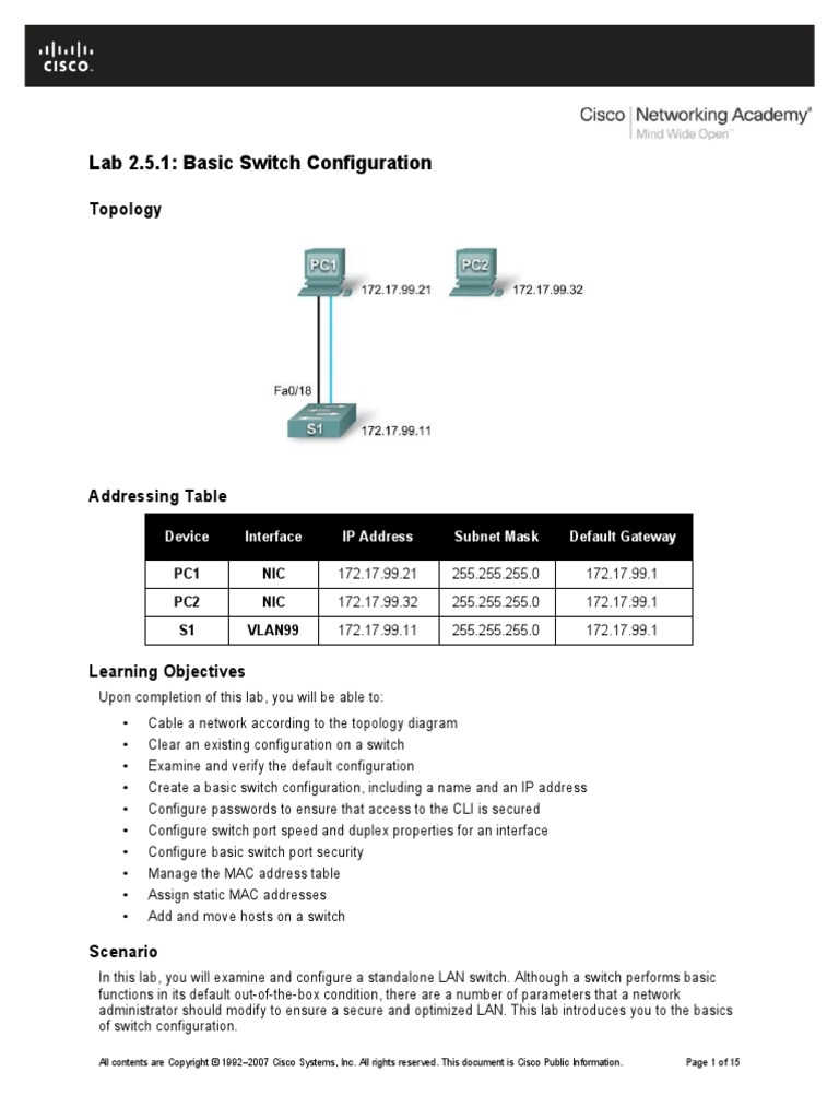 Lab Exercise 1 | PDF | Cisco Certifications | Computer Network
