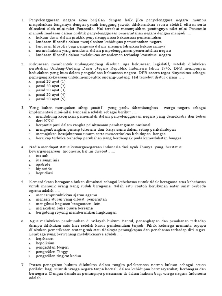 Soal Latihan USEK | PDF