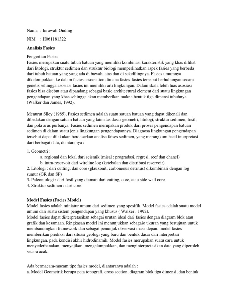 Tugas 5 - Analisis Fasies | PDF