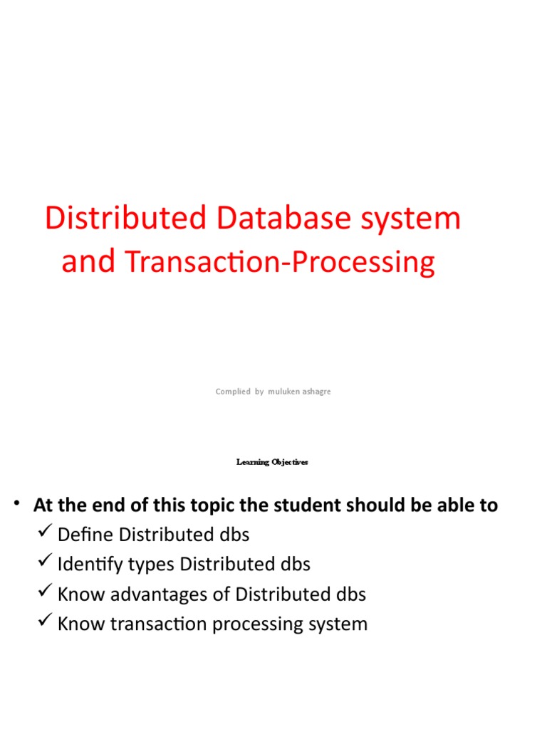 Distributed Database System And: Transaction-Processing | PDF | Database Transaction | Databases