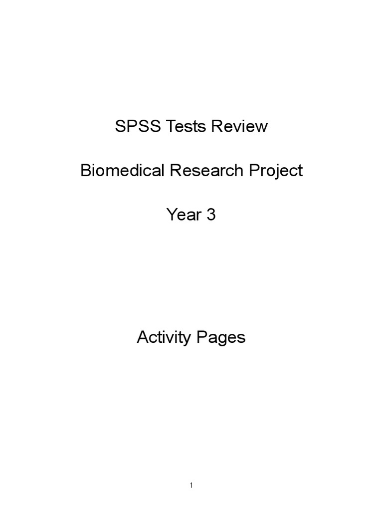 Activity Handout SPSS Tests Review | PDF | Analysis Of Covariance ...