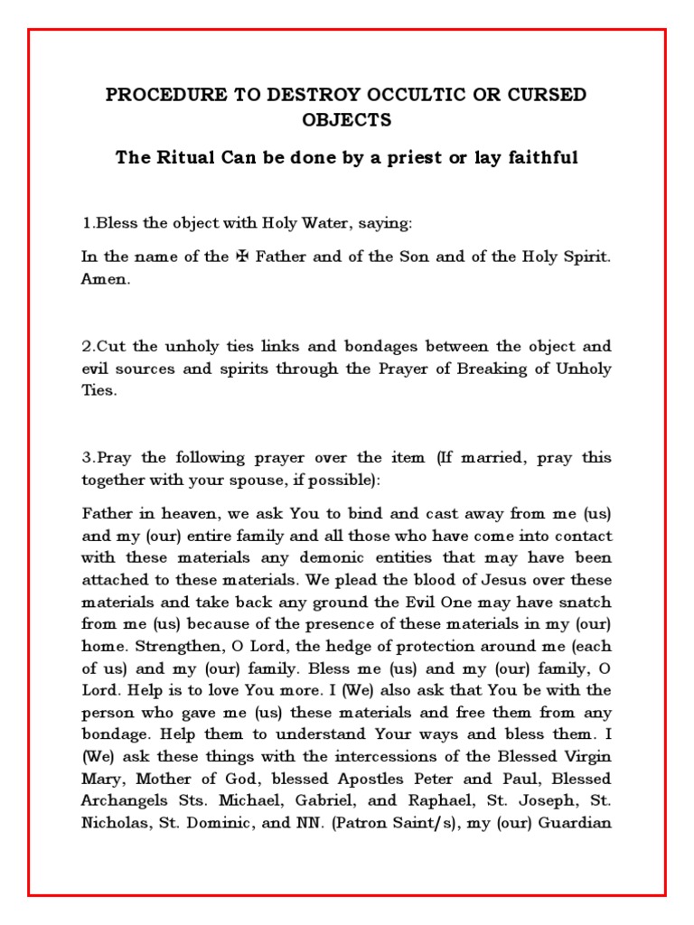 Destroying Cursed Objects Safely | PDF | Michael (Archangel ...