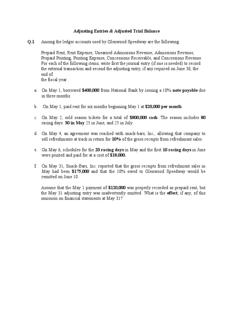 Adjusting Entries & Adjusted Trial Balance-1 - 94 | PDF | Debits And ...
