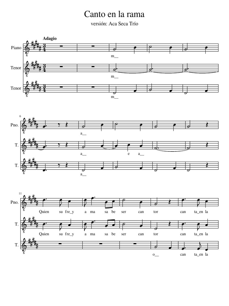 Una interpretación del poema 'Canto en la rama' por el Aca Seca Trío ...