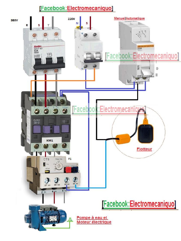 Schéma de Câblage Dun Moteur Électrique Et Une Pompe À Eau | PDF