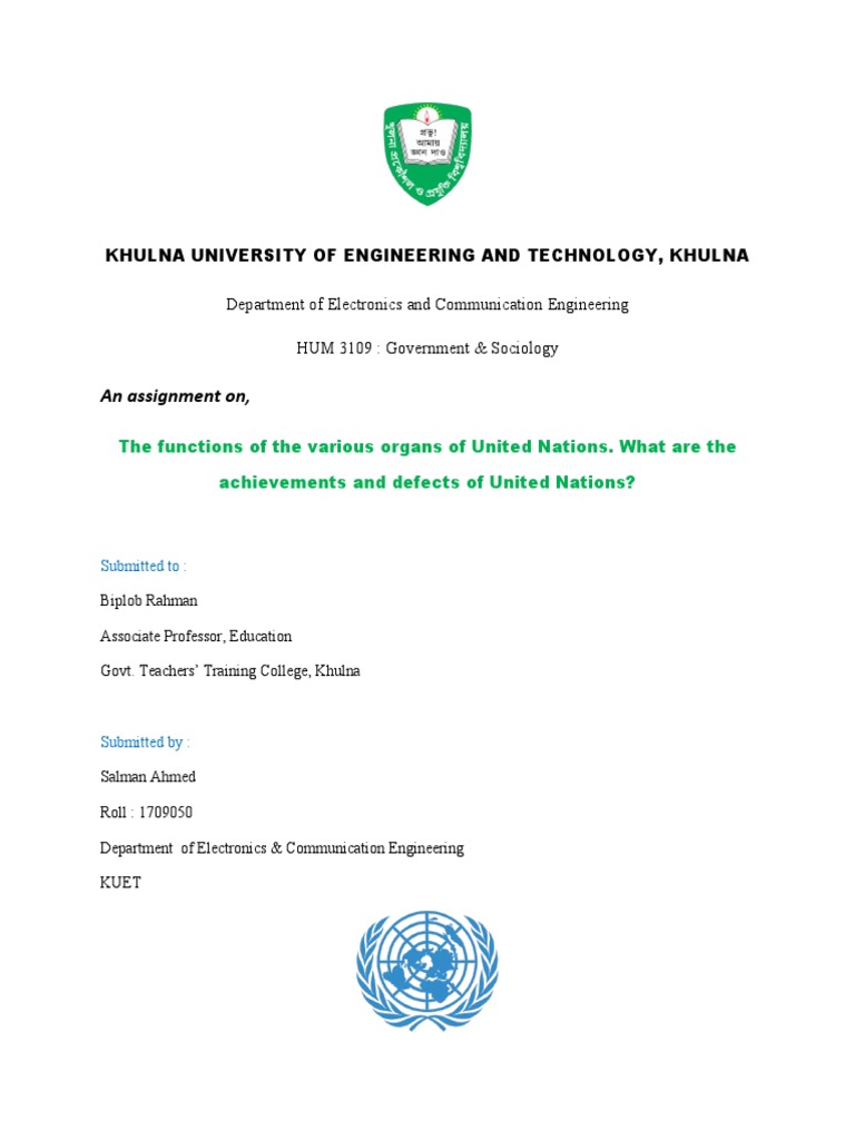 Six Main Organs of the United Nations | PDF | United Nations ...