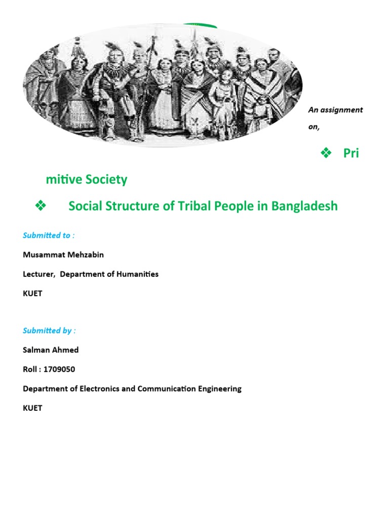 An Assignment On Primitive Society & Social Structure of Tribal People ...