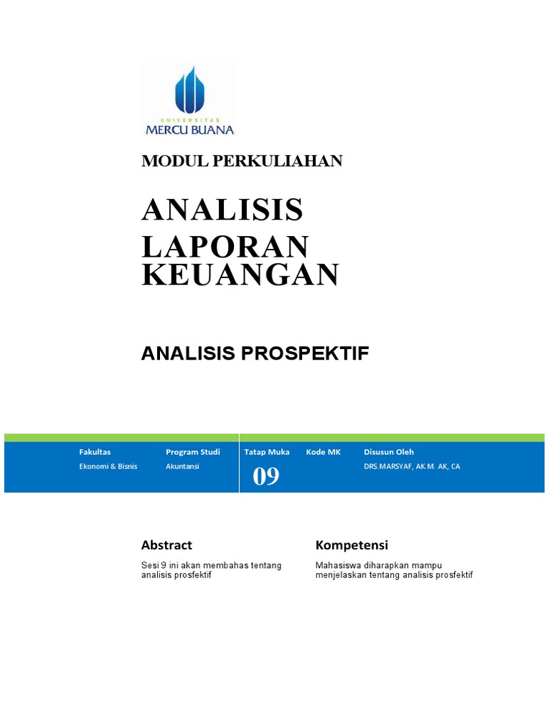 Analisis Prospektif Laporan Keuangan | PDF | Bisnis | Pengelolaan Keuangan & Uang