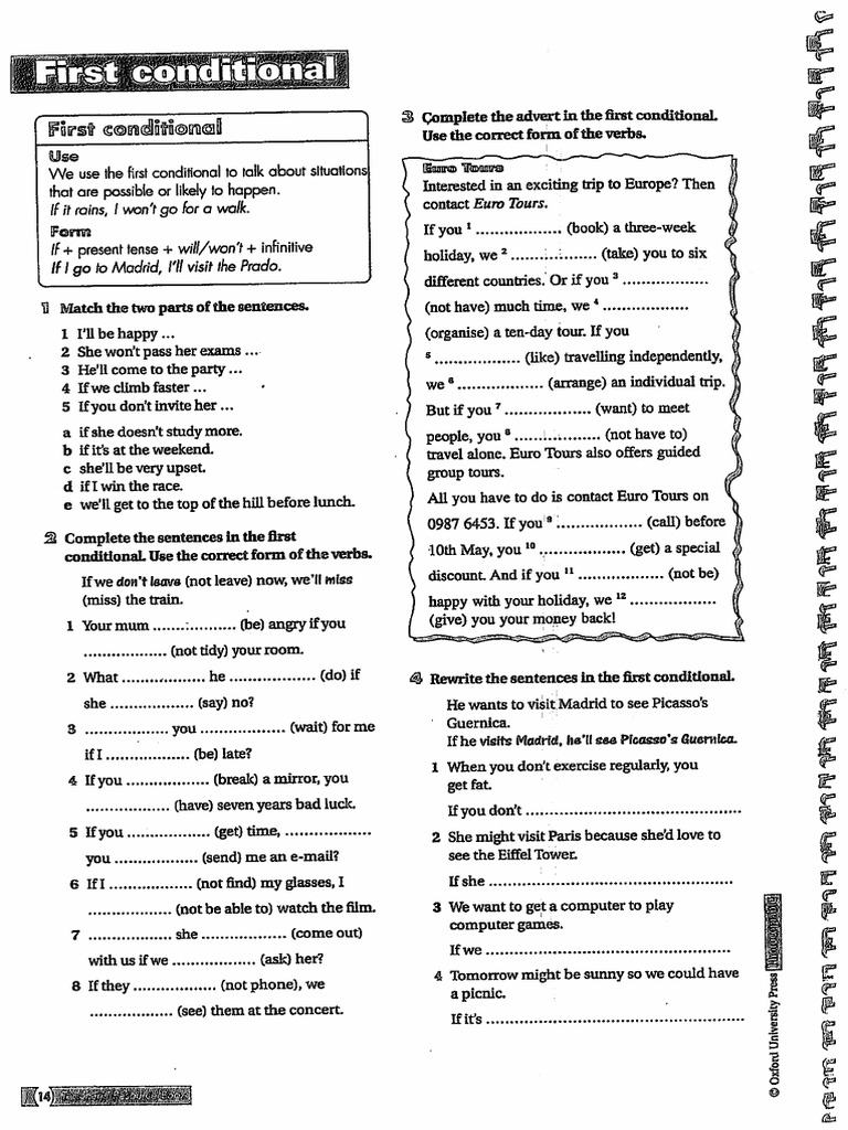 First & Second Conditional Sentences - Worksheets | PDF