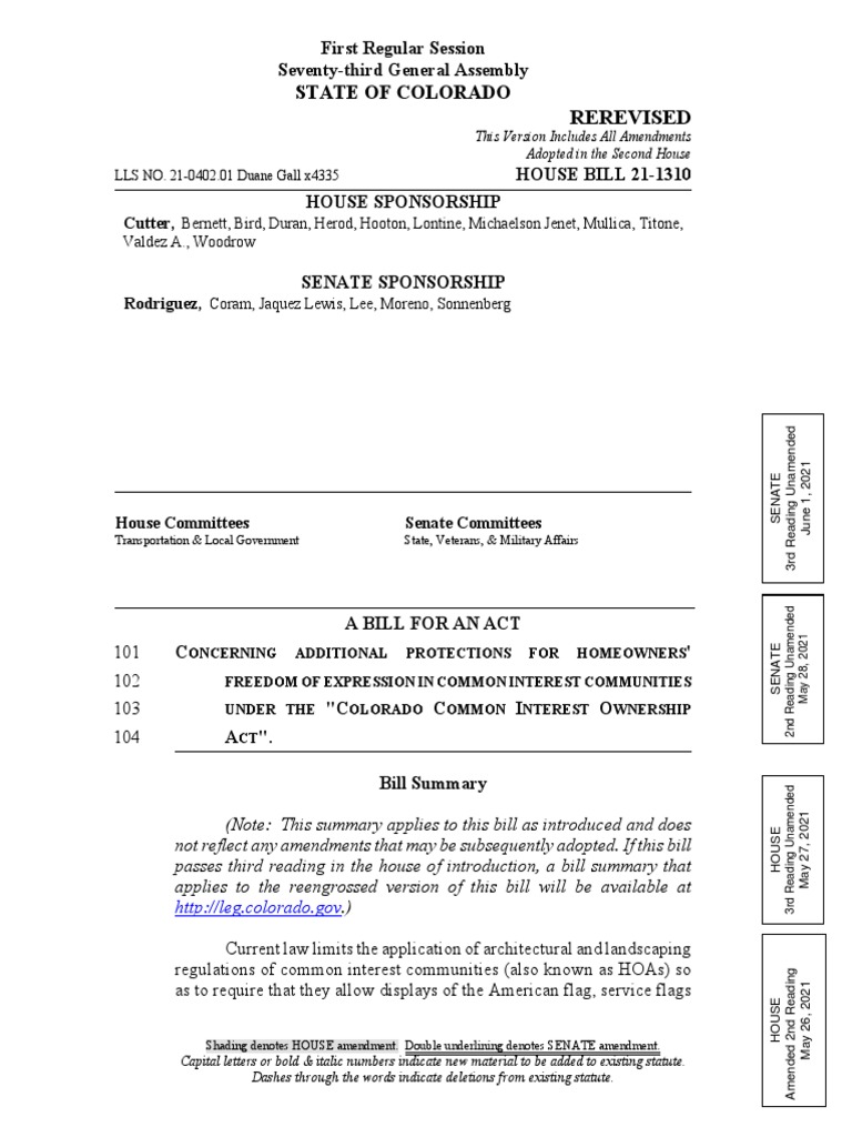 House Bill 21-1310 | PDF | Flag | United States Code