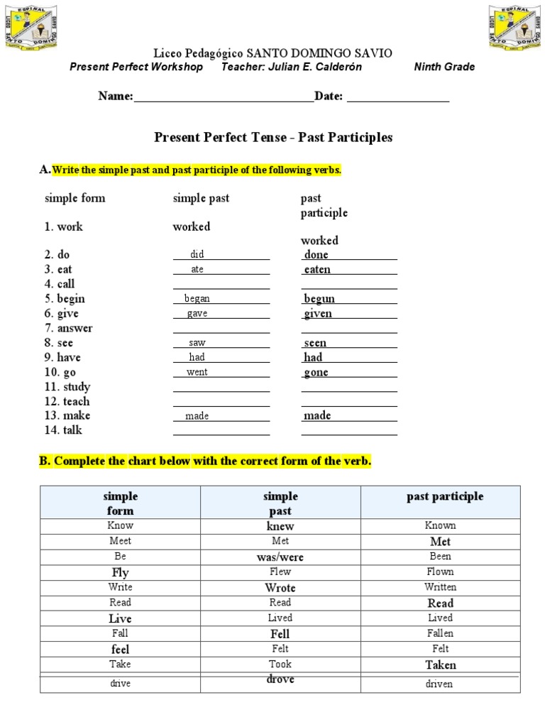 Present Perfect Grammar | PDF | Grammatical Tense | Verb