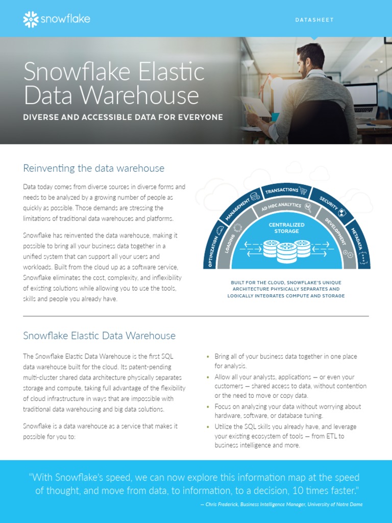Snowflake Elastic Data Warehouse | PDF | Data Warehouse | Cloud Computing