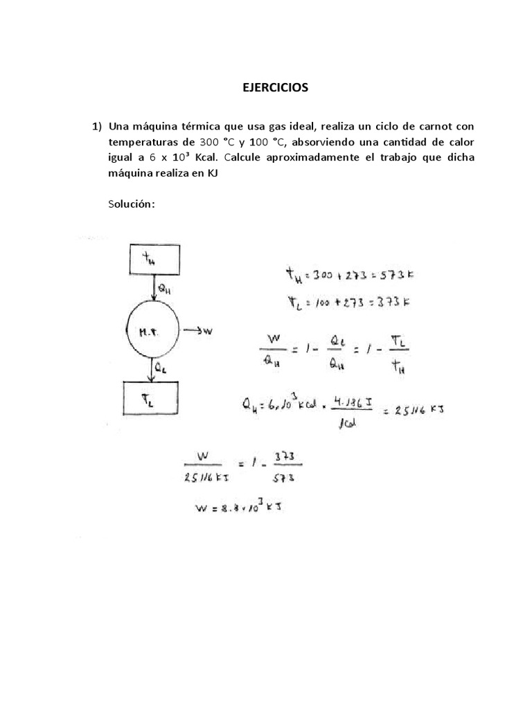 Ejercicios - Máquinas Térmicas | PDF