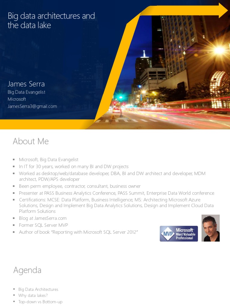 Big Data Architectures and The Data Lake: James Serra | PDF | Apache ...