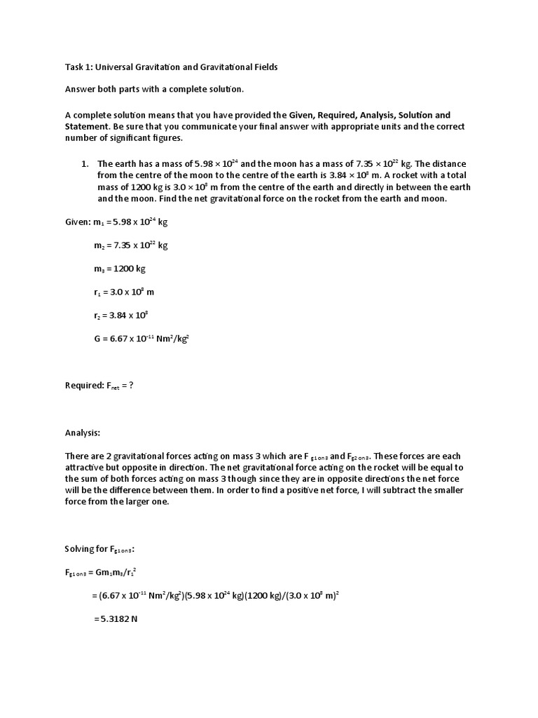 Physics Unit 3 Assignment | PDF | Electric Charge | Orbit