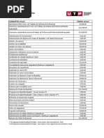 Tarifario UTP 2025: Costos y Servicios | PDF