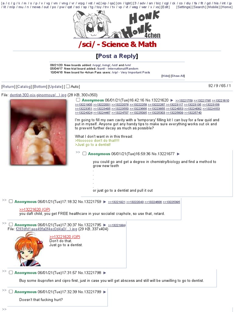 Sci - I'm Going To Fill My Own Cavity With A 'Temporary' - Science ...
