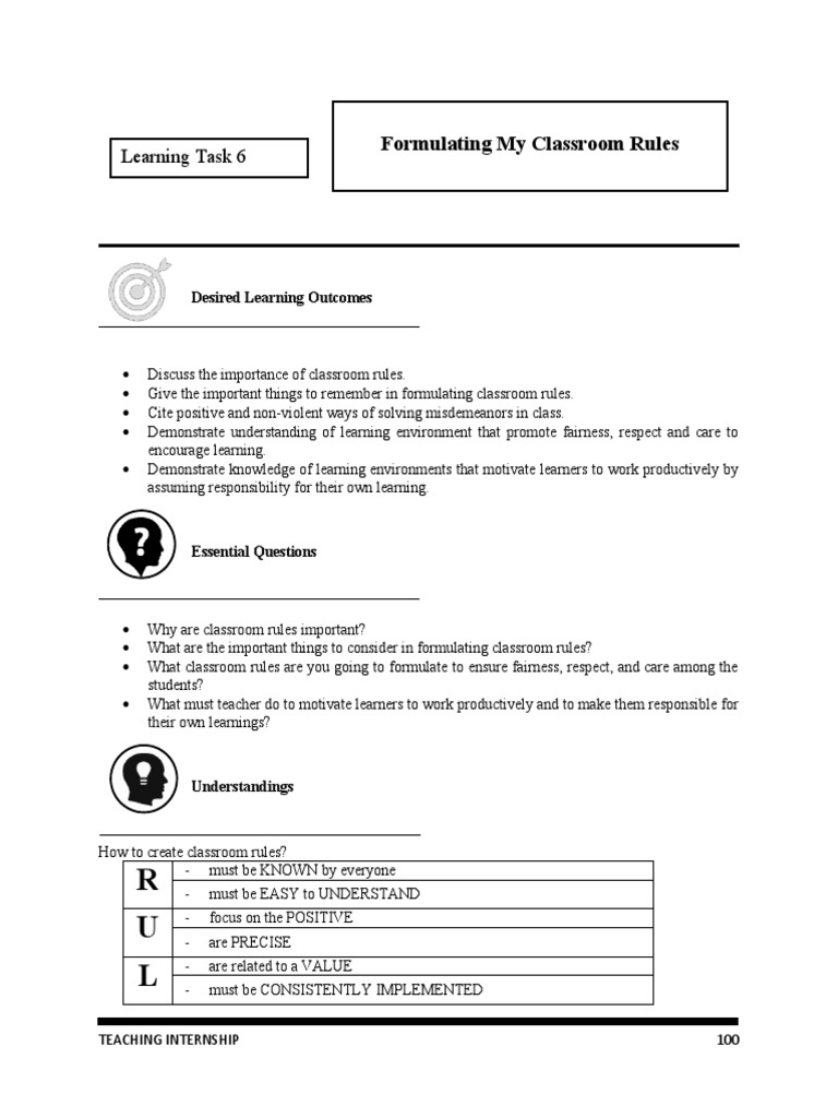 Field Study 7 Learning Task 6 | PDF | Teachers | Classroom
