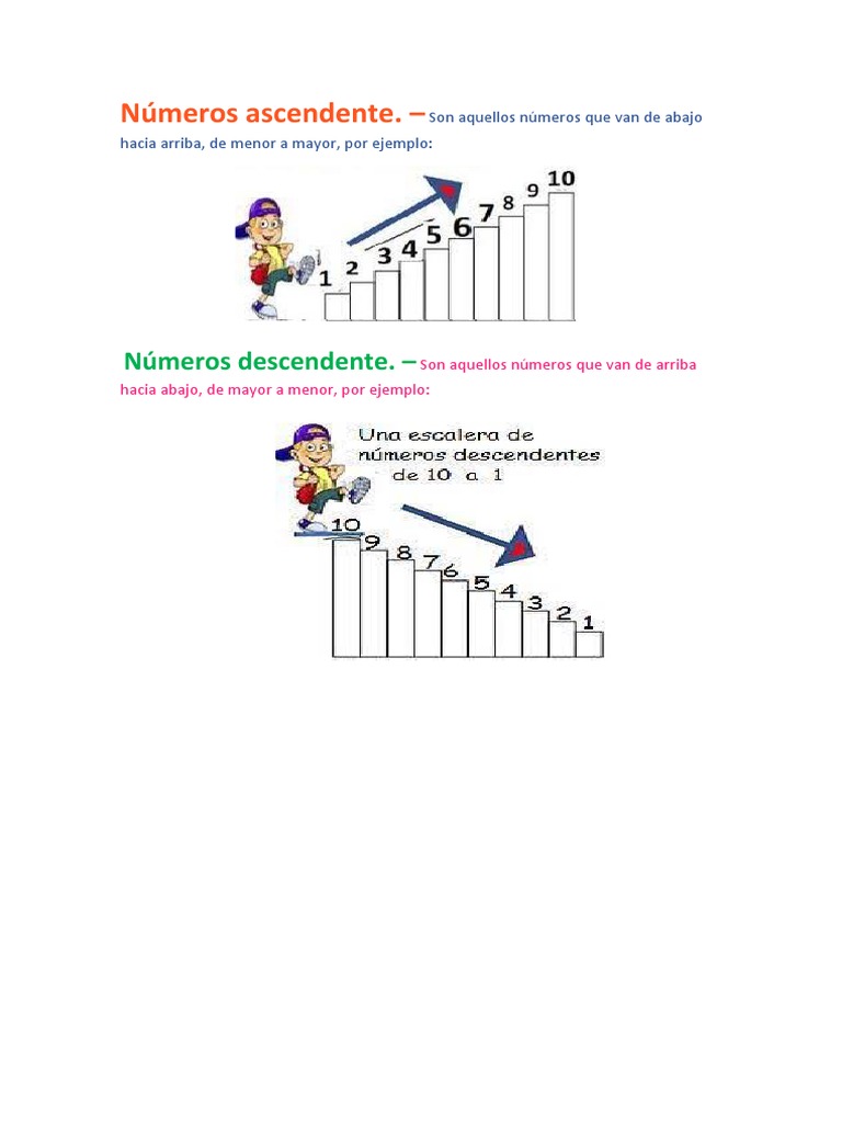 Números Ascendente y Descentes | PDF
