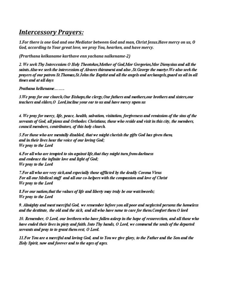 Intercessory Prayers | PDF | Religion & Spirituality