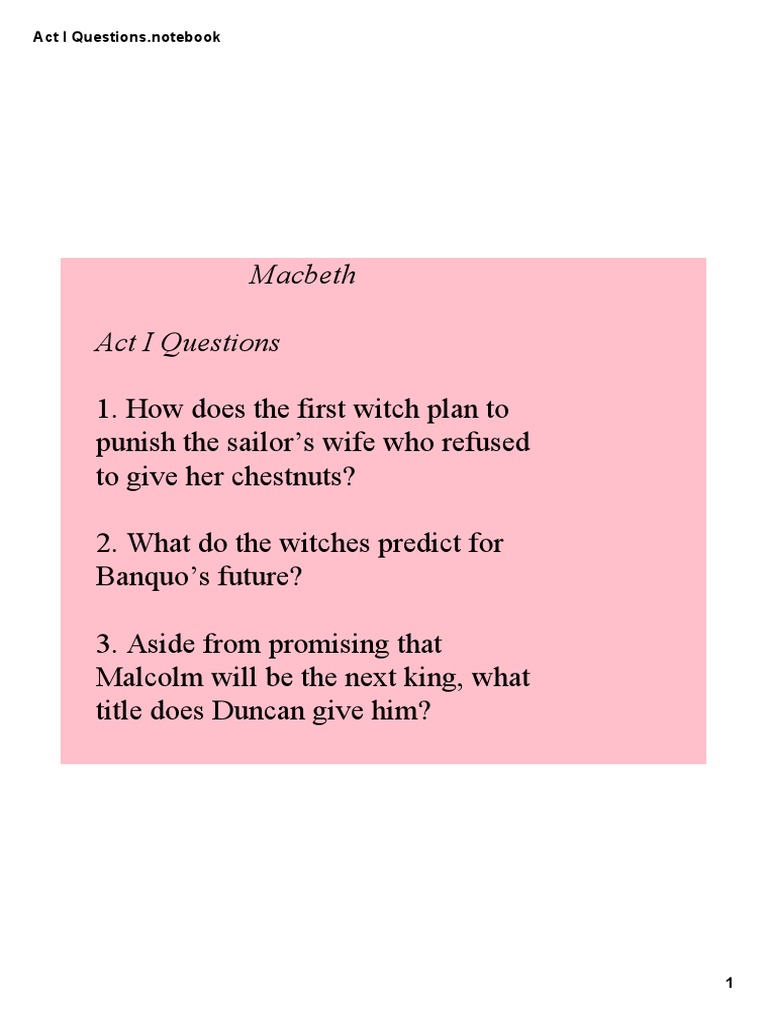 Act I Questions | PDF