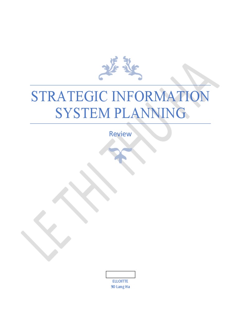 Strategic Information System Planning: Review | PDF | Value Chain ...